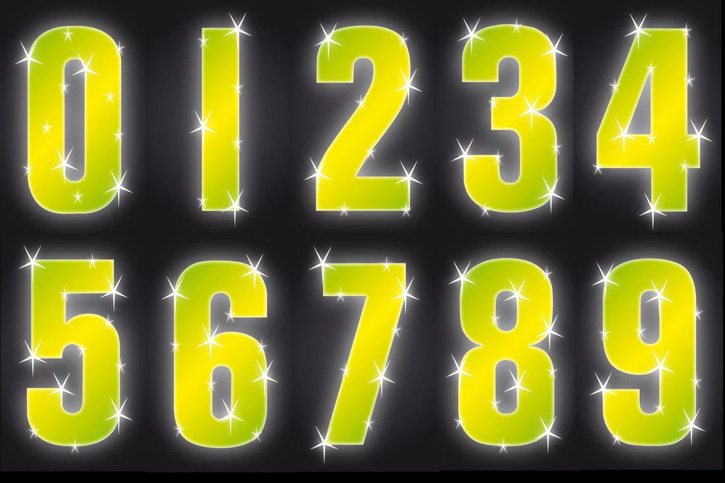 High Visibility Light Reflective Yellow 17cm Wheelie Bin Number